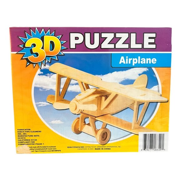 Toys | 3d Wood Puzzle Airplane Childrens Educational Model New | Poshmark